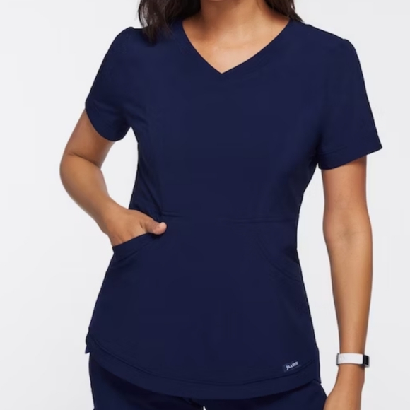 Jaanuu | Tops | Jaanuu Womens Tulip Navy Blue Scrub Top | Poshmark